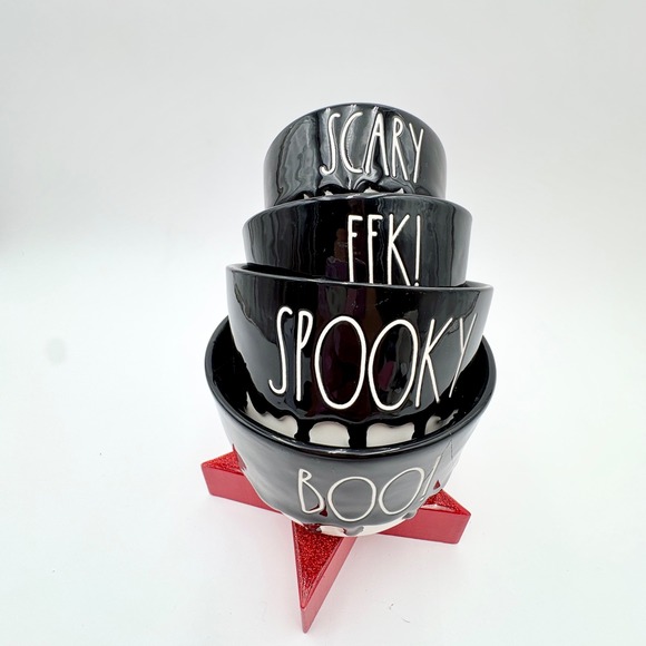 Rae Dunn | Dining | Rae Dunn Halloween Measuring Cups Set Of 4 Black ...